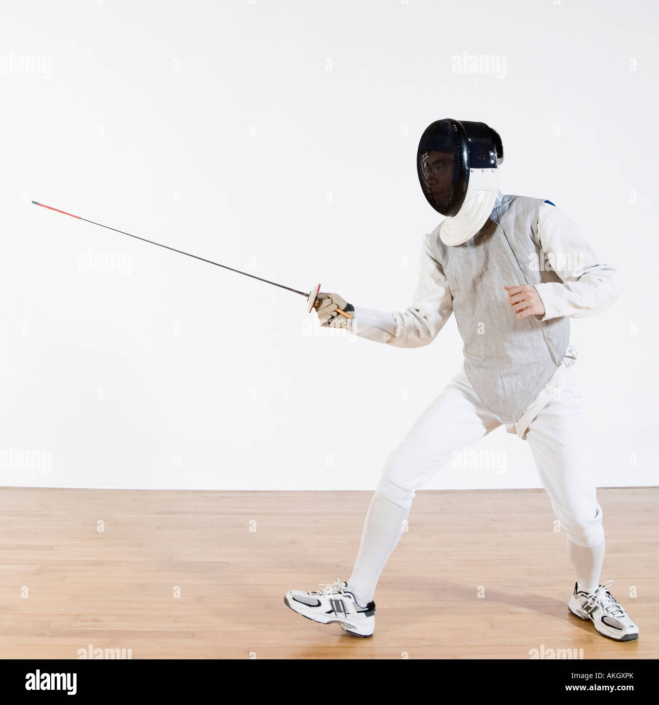 Man practicing fencing Stock Photo - Alamy