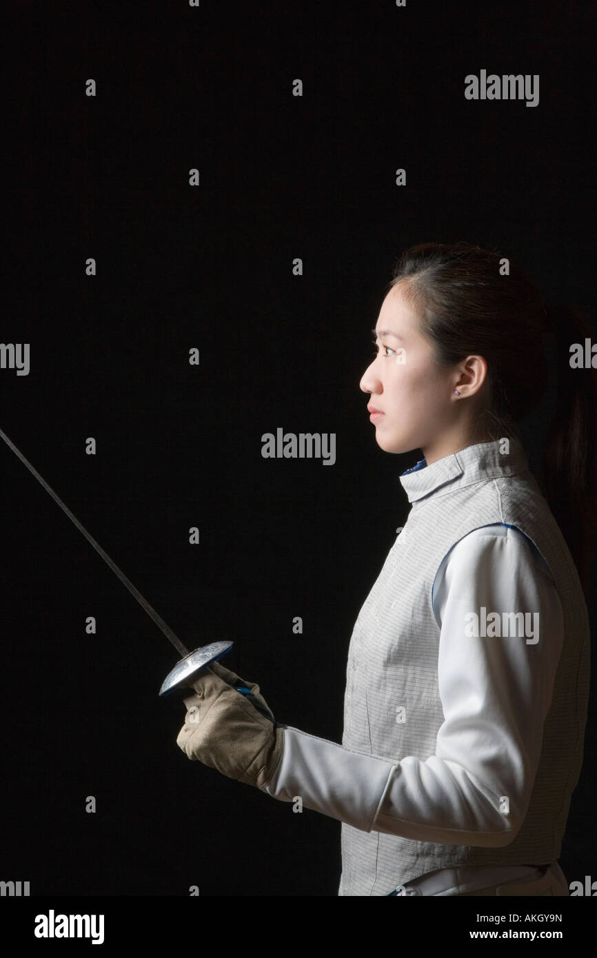 Female Fencer Holding Fencing Foil High Resolution Stock Photography and Images - Alamy