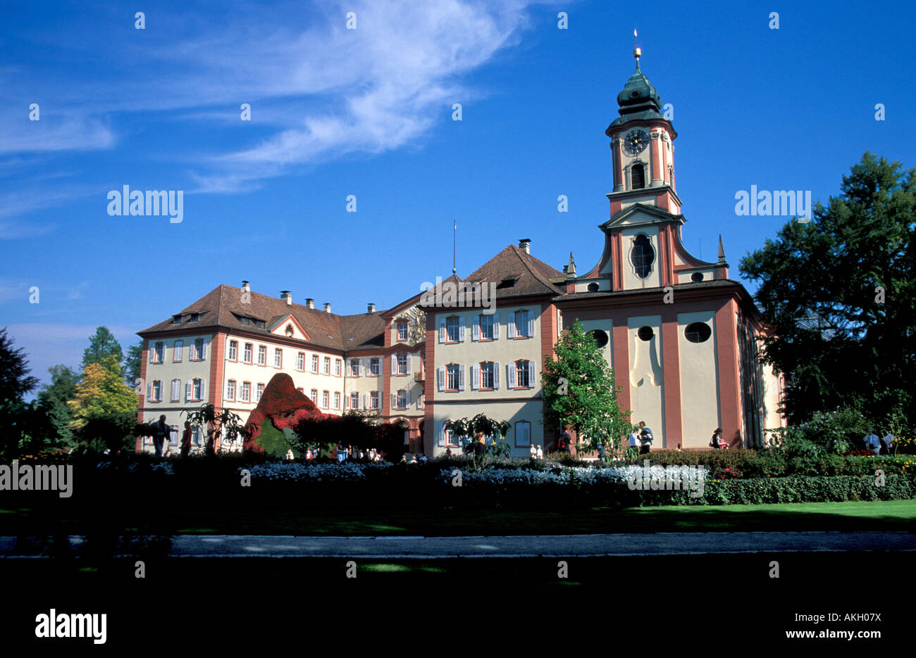 Baroque castle and the church, Insel Mainau, Germany Stock Photo - Alamy