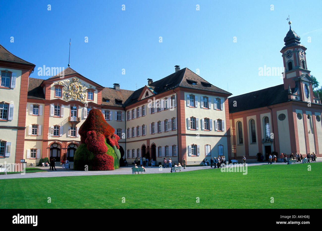 Baroque castle and the church, Insel Mainau, Germany Stock Photo - Alamy