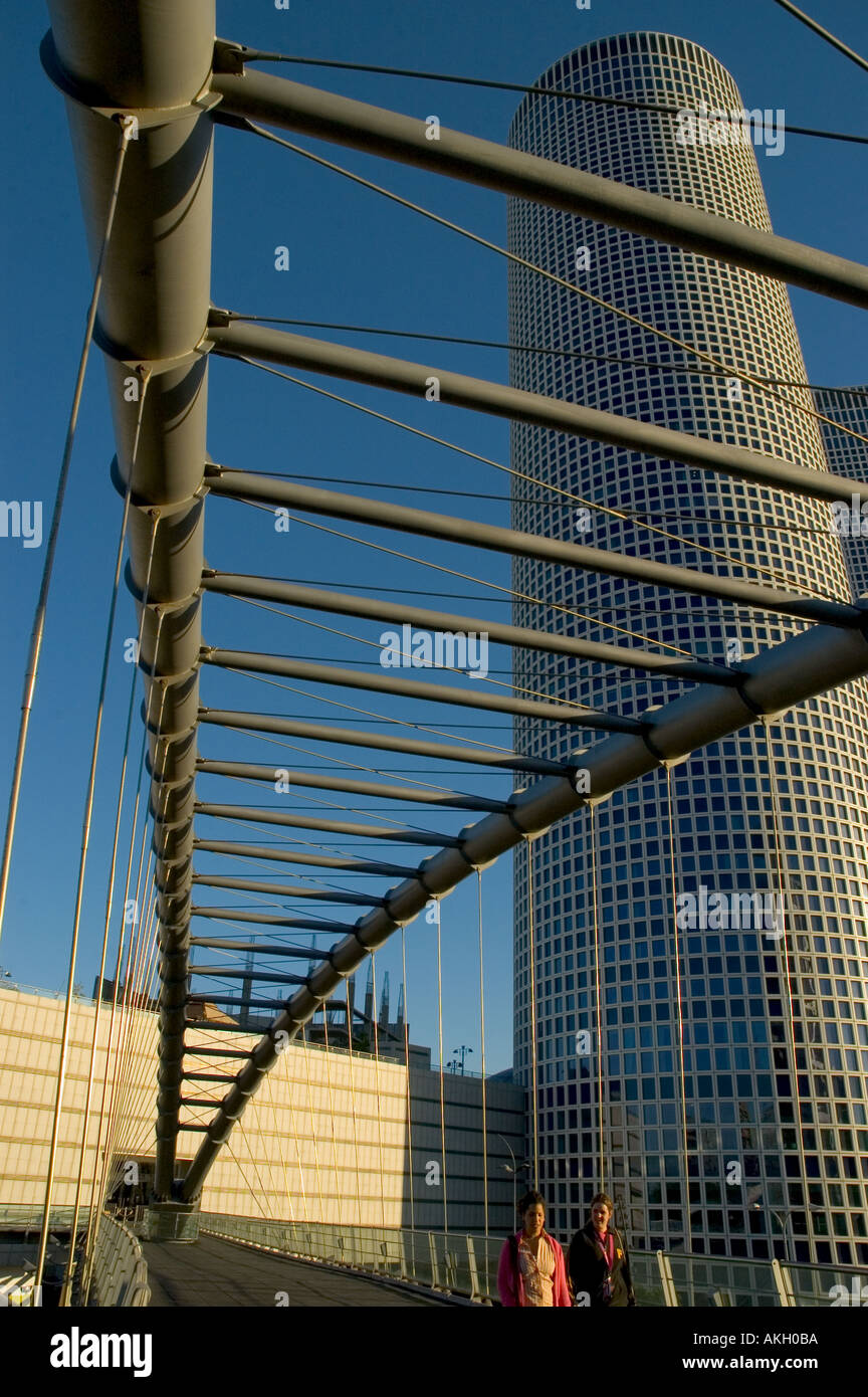 Israel Tel Aviv Azrieli Towers vertical view through the Kyriah ...