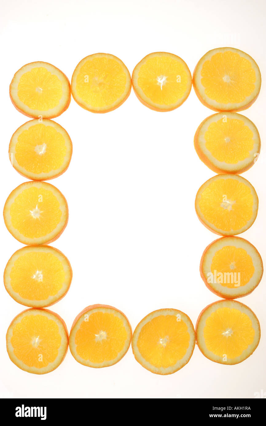 citrus fruits in slices forming a frame Stock Photo - Alamy