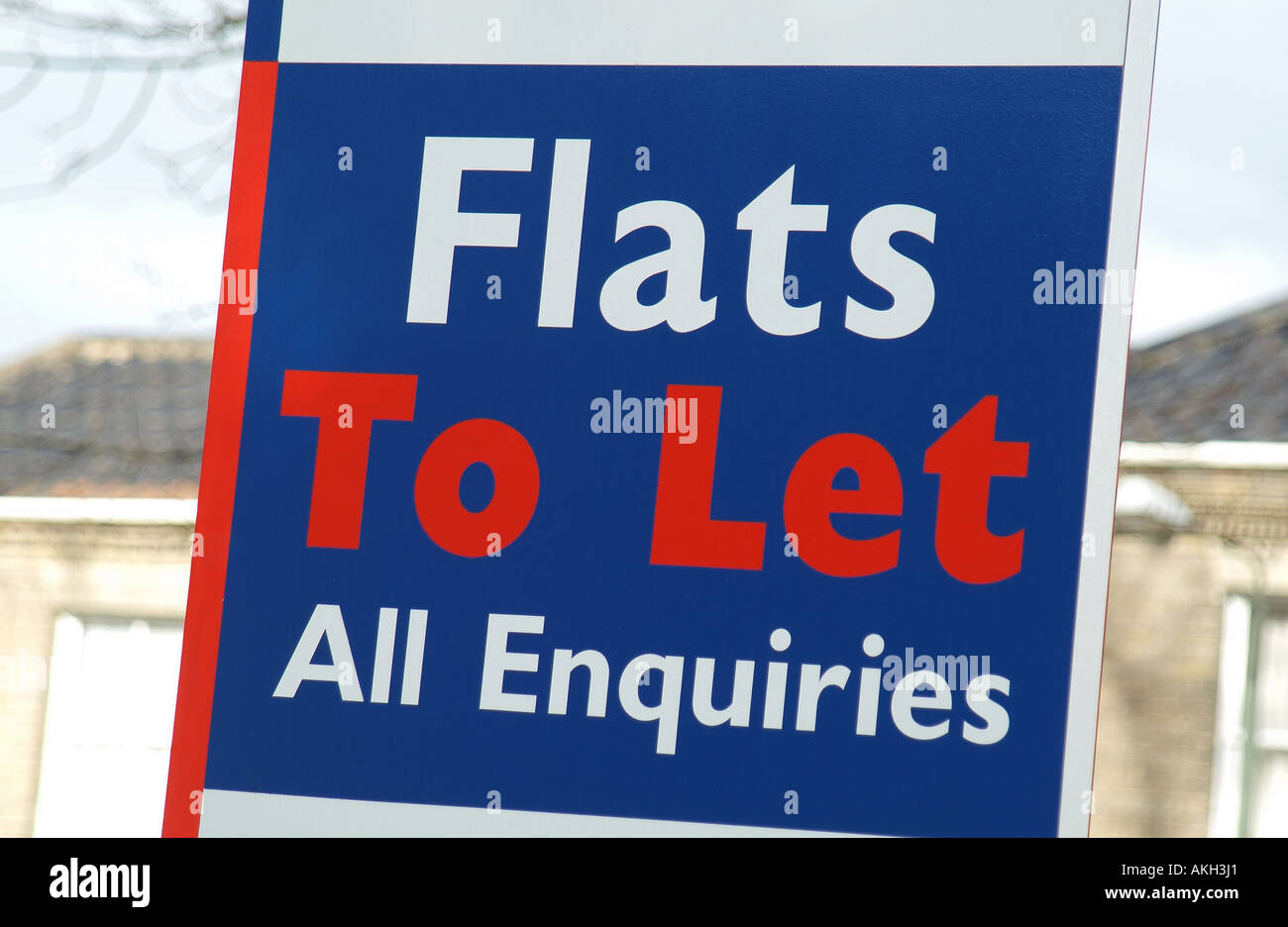 estate agent to let board outside residential property Stock Photo - Alamy