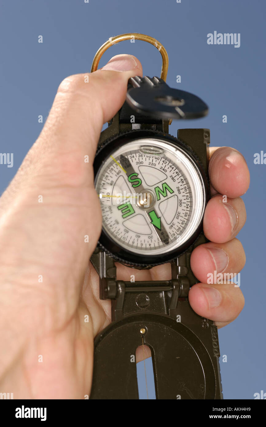 compass in hand Stock Photo - Alamy