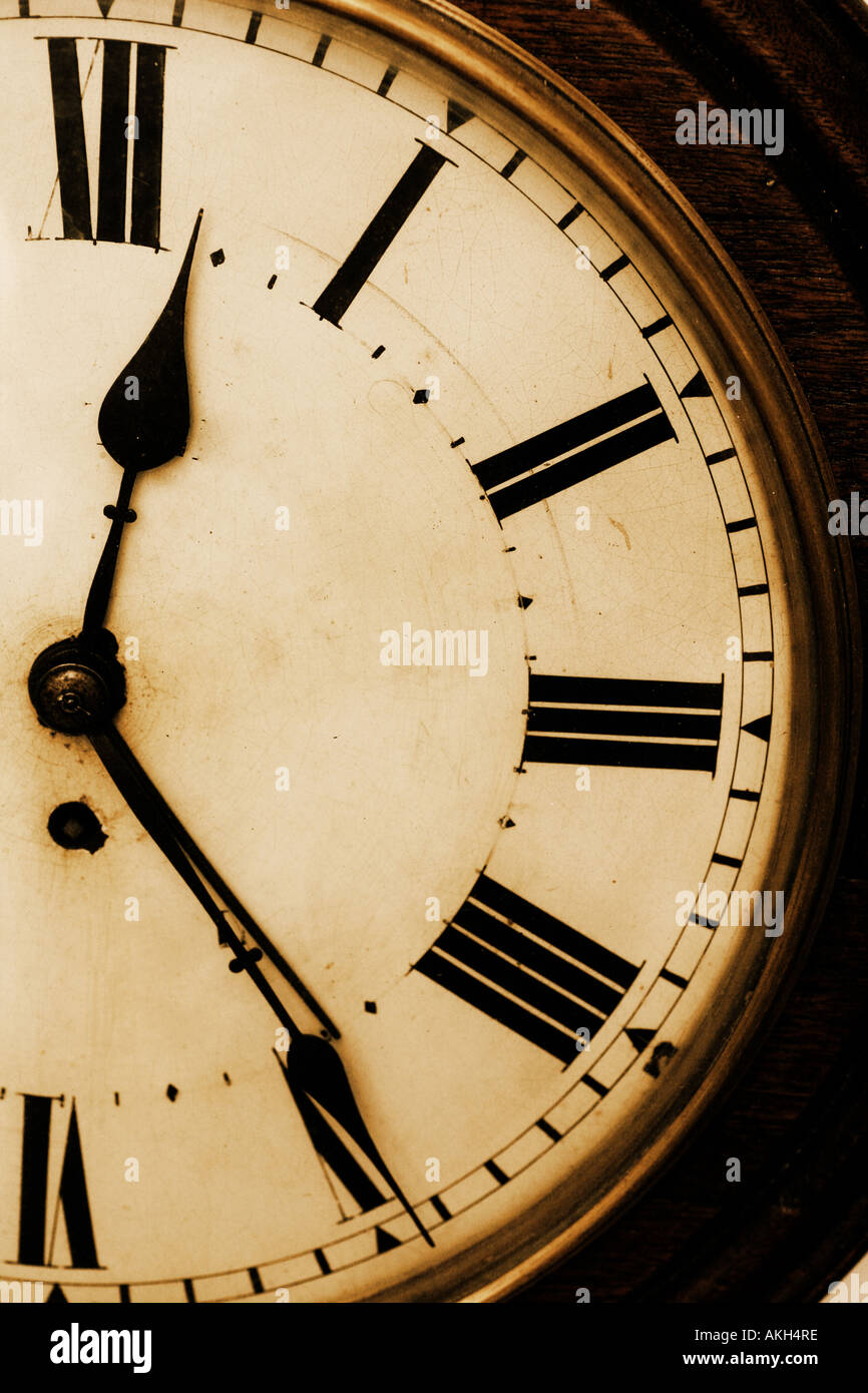 Detail of an old vintage clock Stock Photo - Alamy