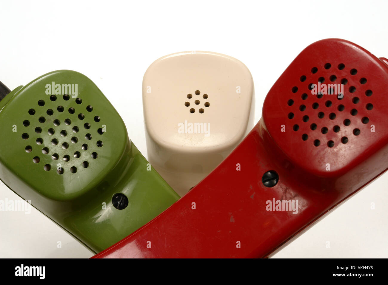 colourful retro phones symbolizing conference teamwork network Stock ...