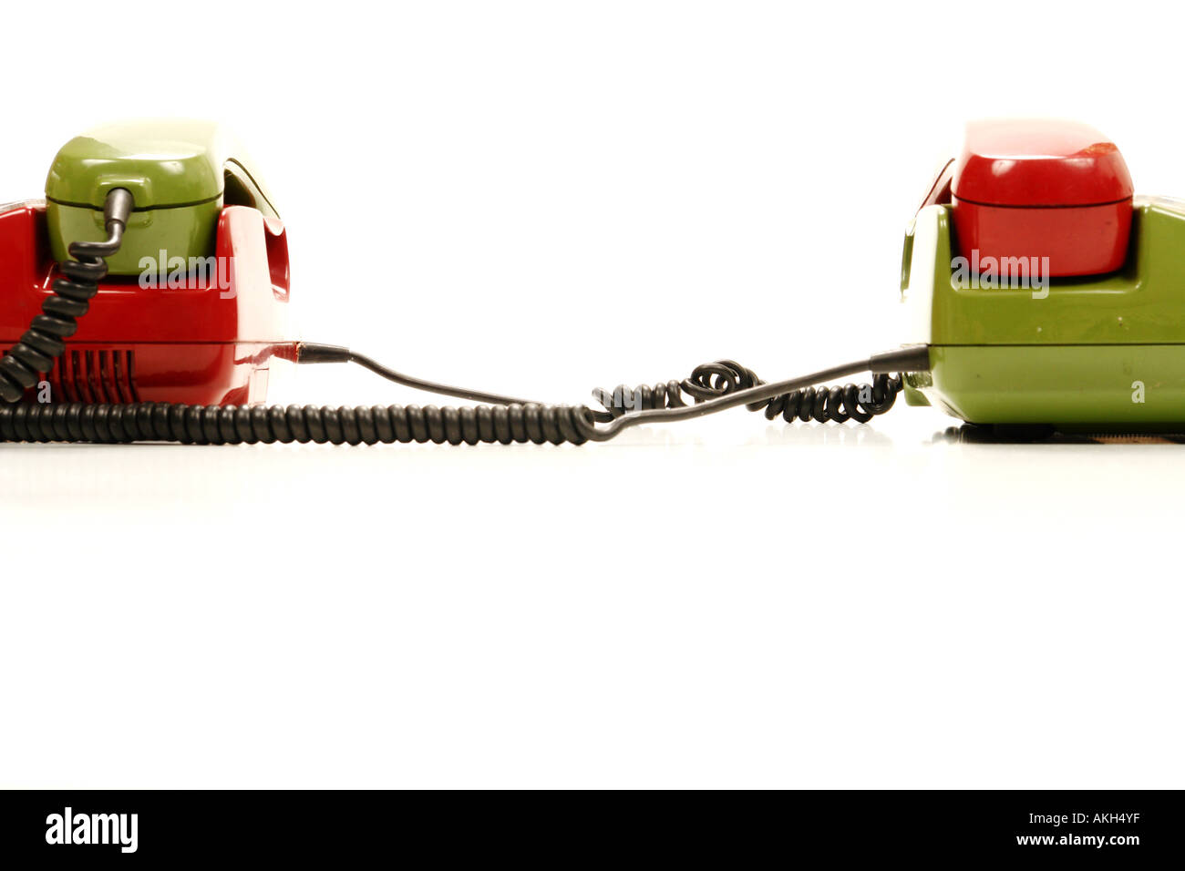 colourful retro phones symbolizing conference teamwork network Stock ...