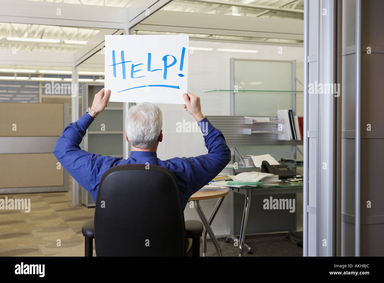Rear view office worker hi-res stock photography and images - Alamy
