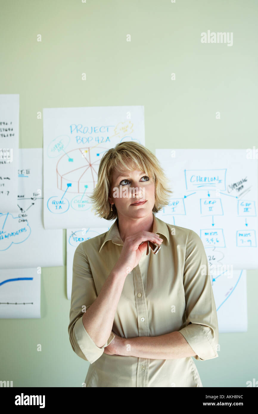 Thoughtful looking woman Stock Photo - Alamy