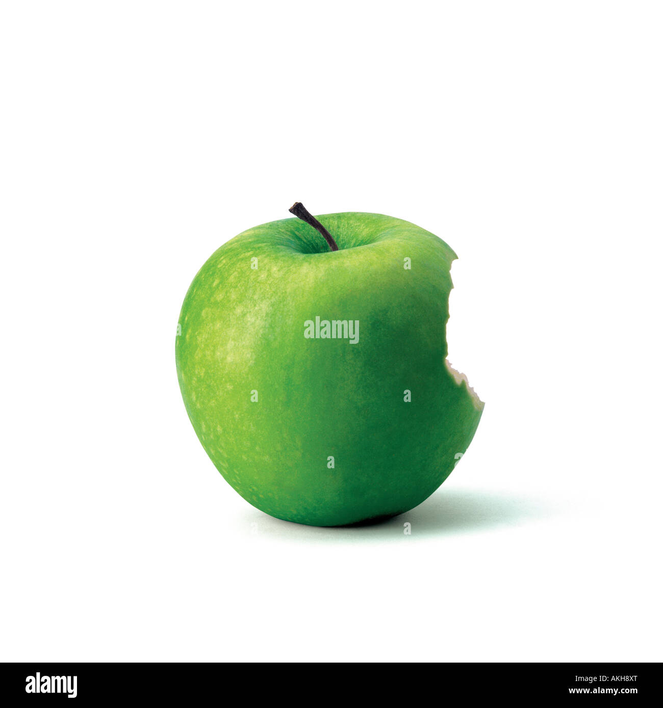 Apple with a bite taken out of it Stock Photo - Alamy