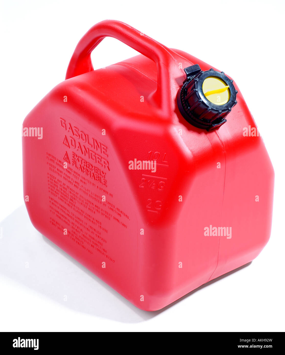 Red Plastic Fuel Container Isolated Over White Stock Photo - Alamy