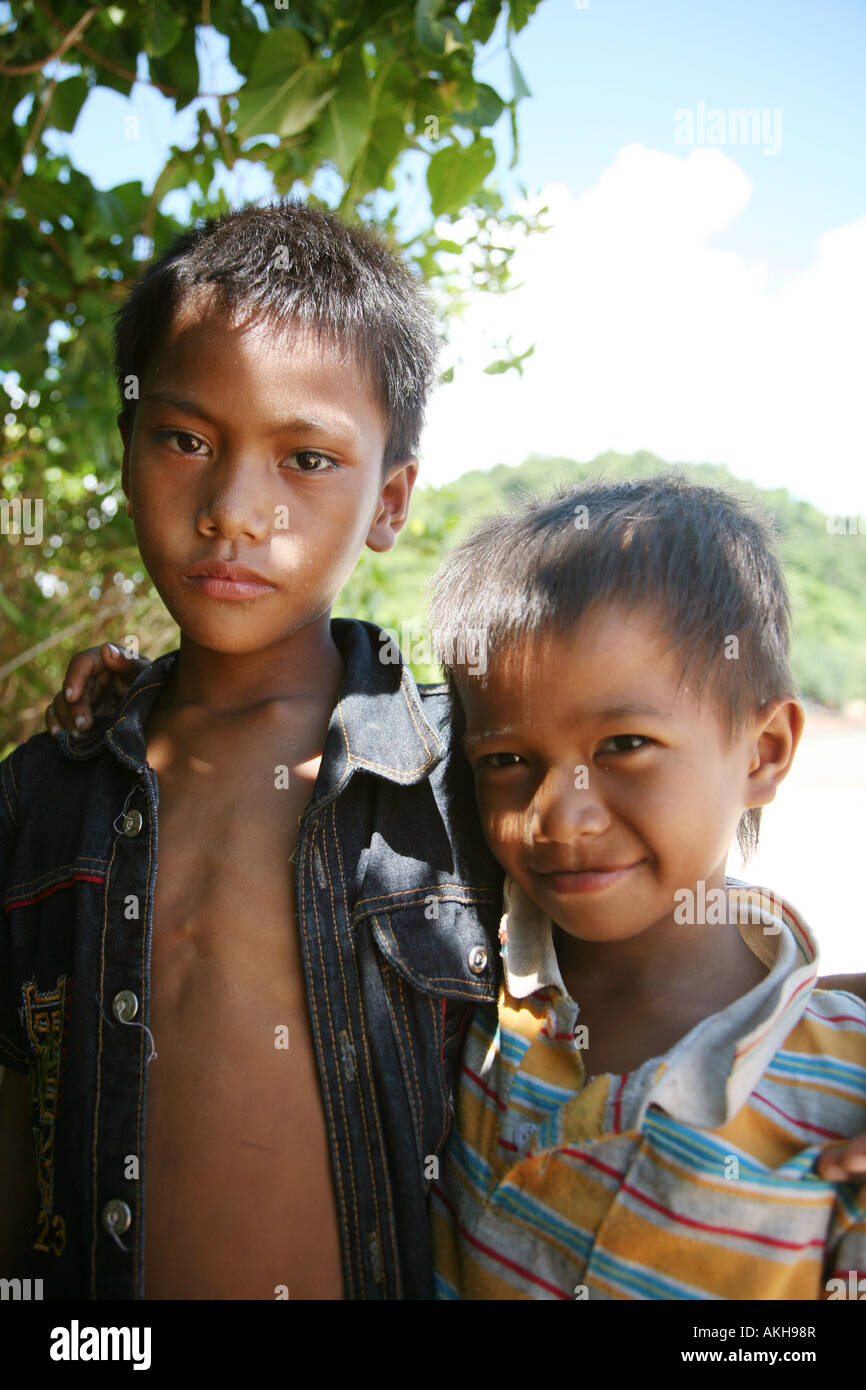 Young boys Snake island Kep Cambodia Stock Photo - Alamy