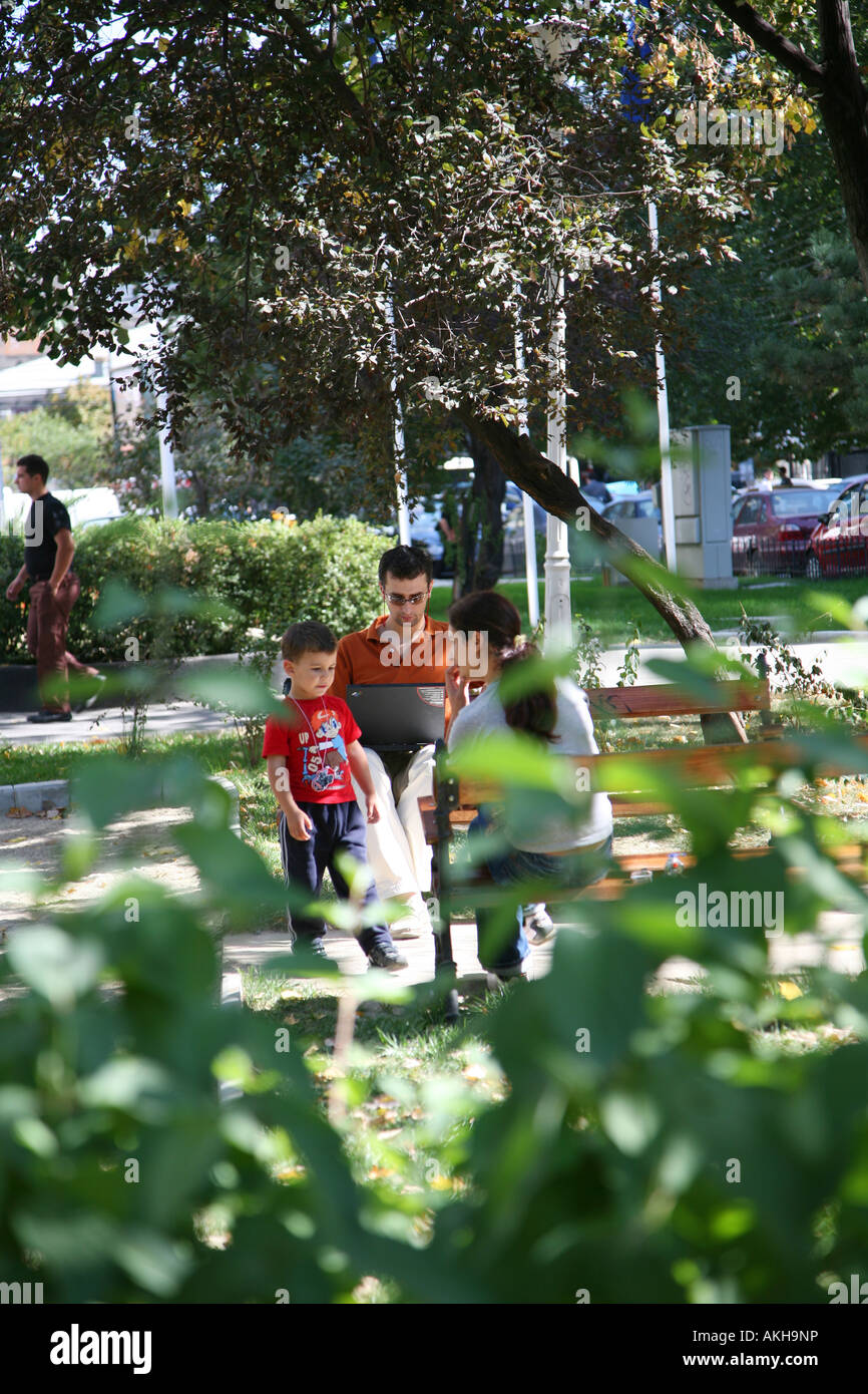 Romanian family Bucharest park Romania Stock Photo - Alamy