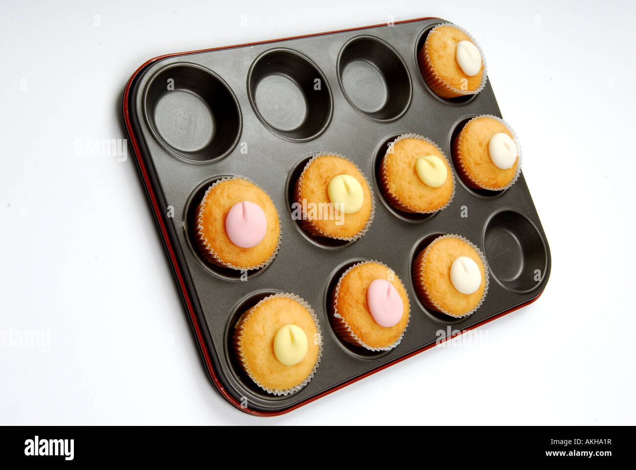 Tray of cup cakes Stock Photo - Alamy