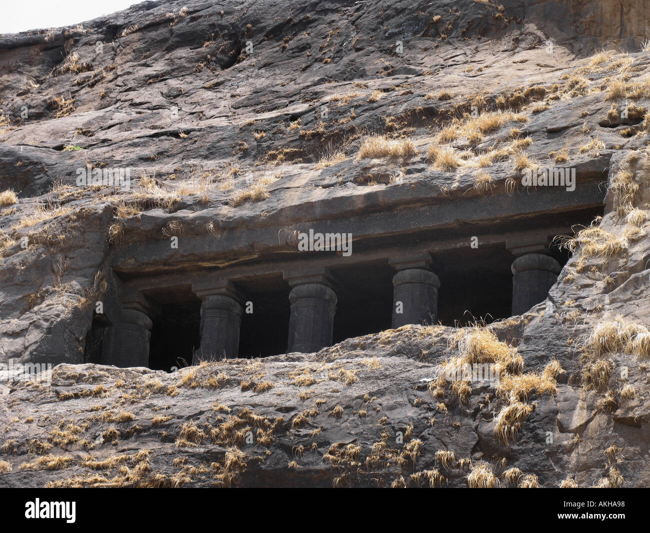Carla caves. The entrance of the cave is seen. Maharasthra, India Stock ...