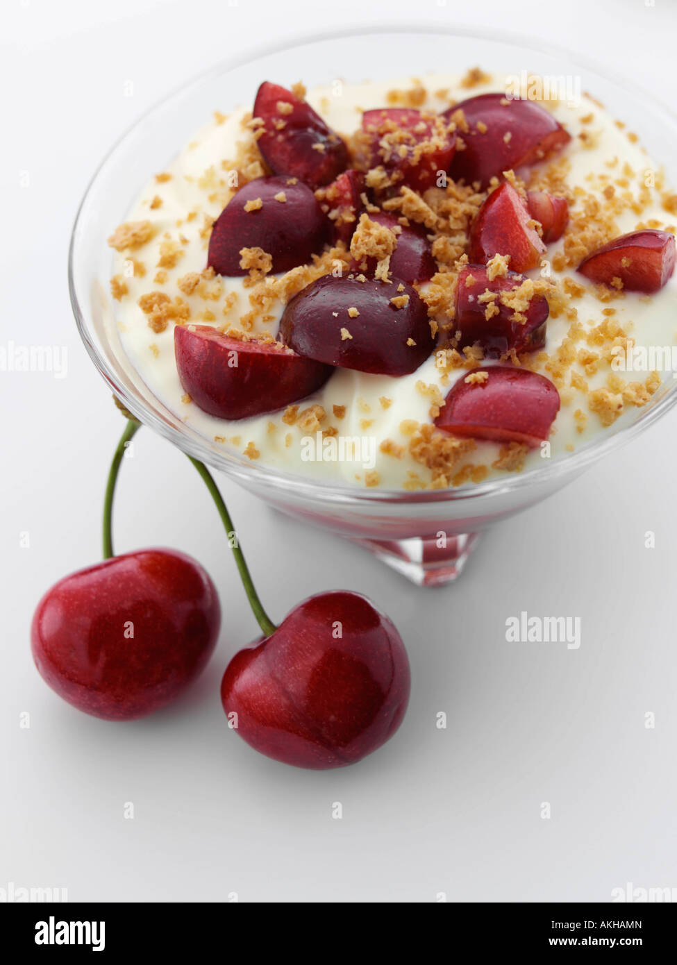 Cherry dessert English summer fruit editorial food Stock Photo - Alamy