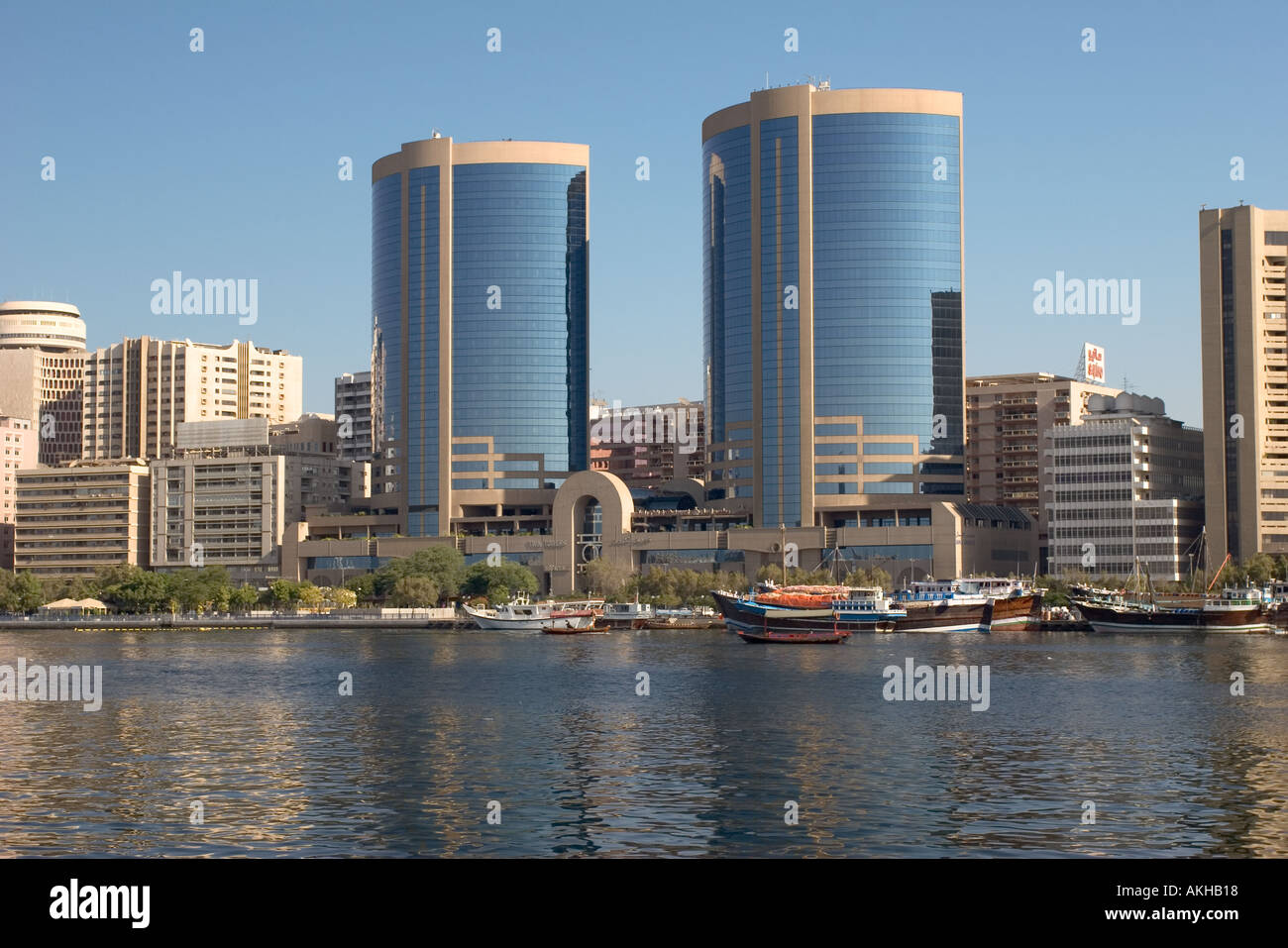 Twin towers Dubai Stock Photo - Alamy