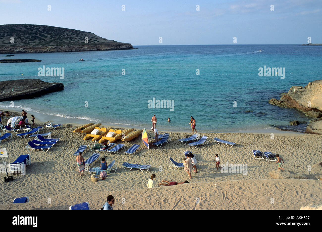 Cala Conta beach cove mediterranean sea island Ibiza Balearic Islands ...