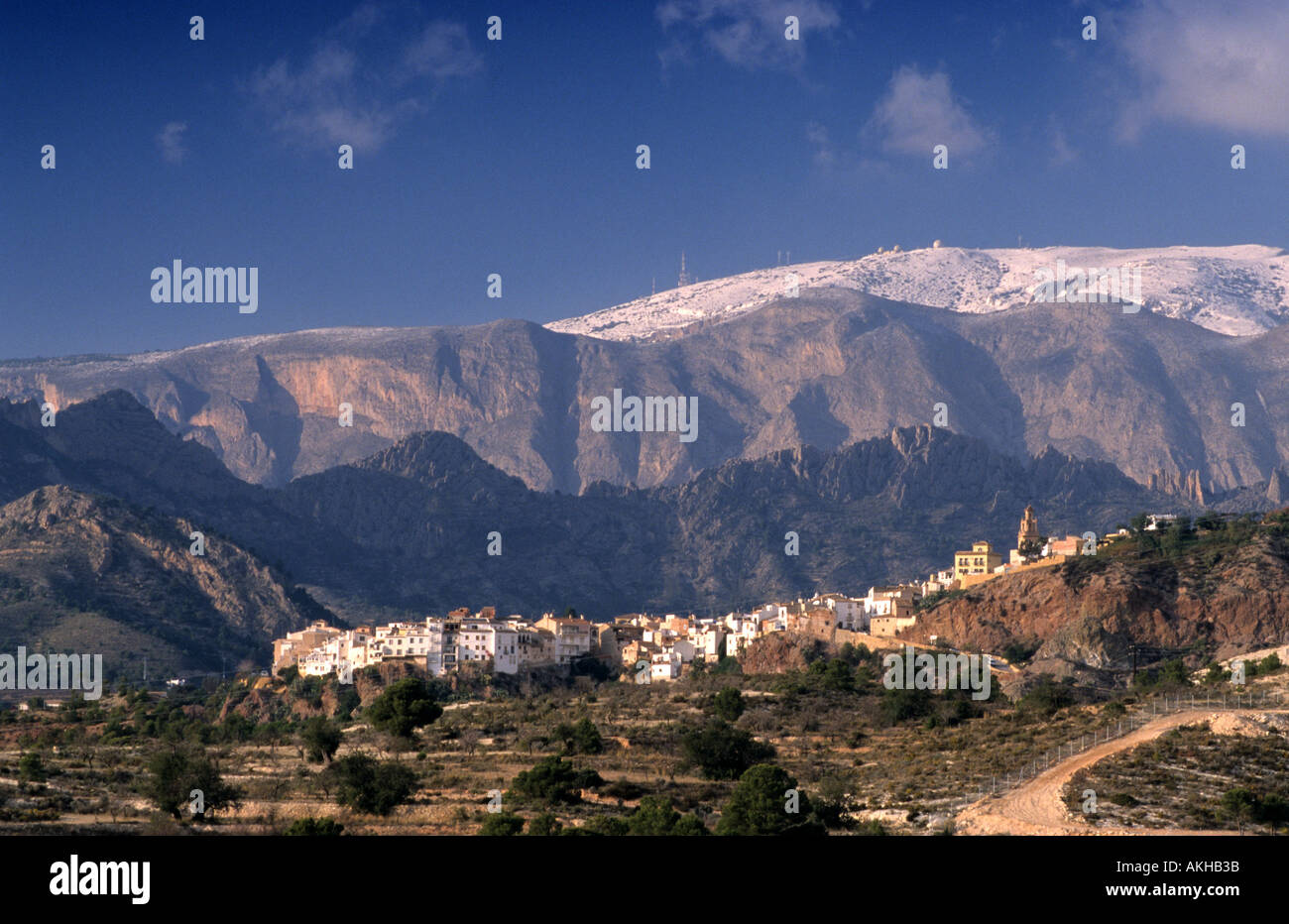 Finestrat mountain village Aitana mountainrange Shnow radar base at ...