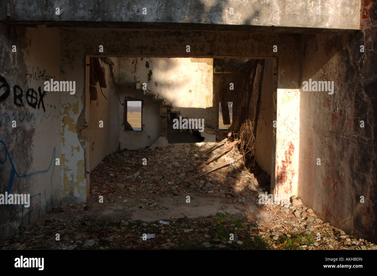 Reims Gueux historic motor circuit. The old pits and grandstand, some ...