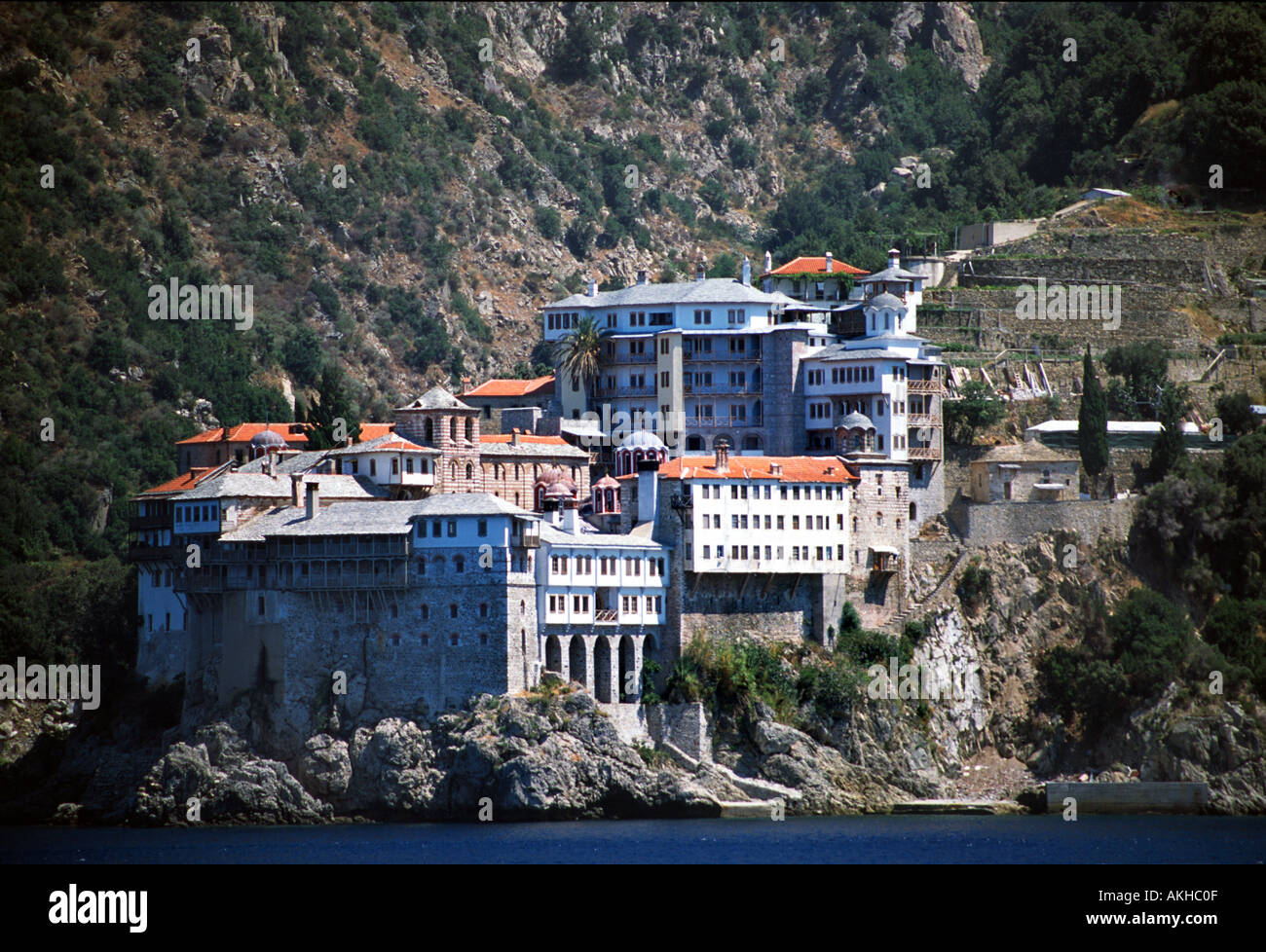 Monastery on Mount Athos Halkidiki Greek Mainland Greece Europe Stock ...