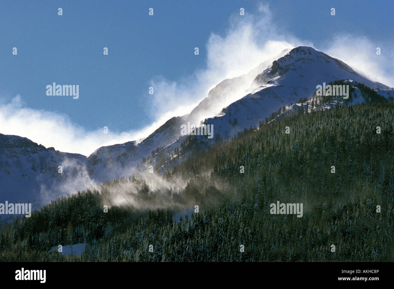 Snowstorm on Lagorai mountain chain from Valle dei Mocheni, Trentino ...