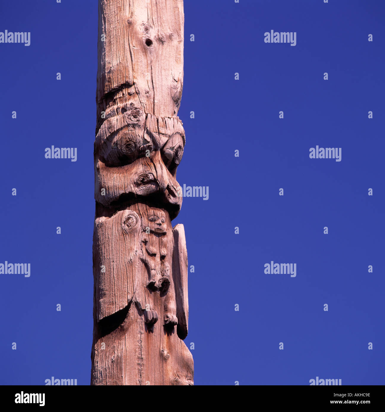 Gitxsan (Gitksan) Totem Pole, Kispiox, Northern BC, British Columbia ...