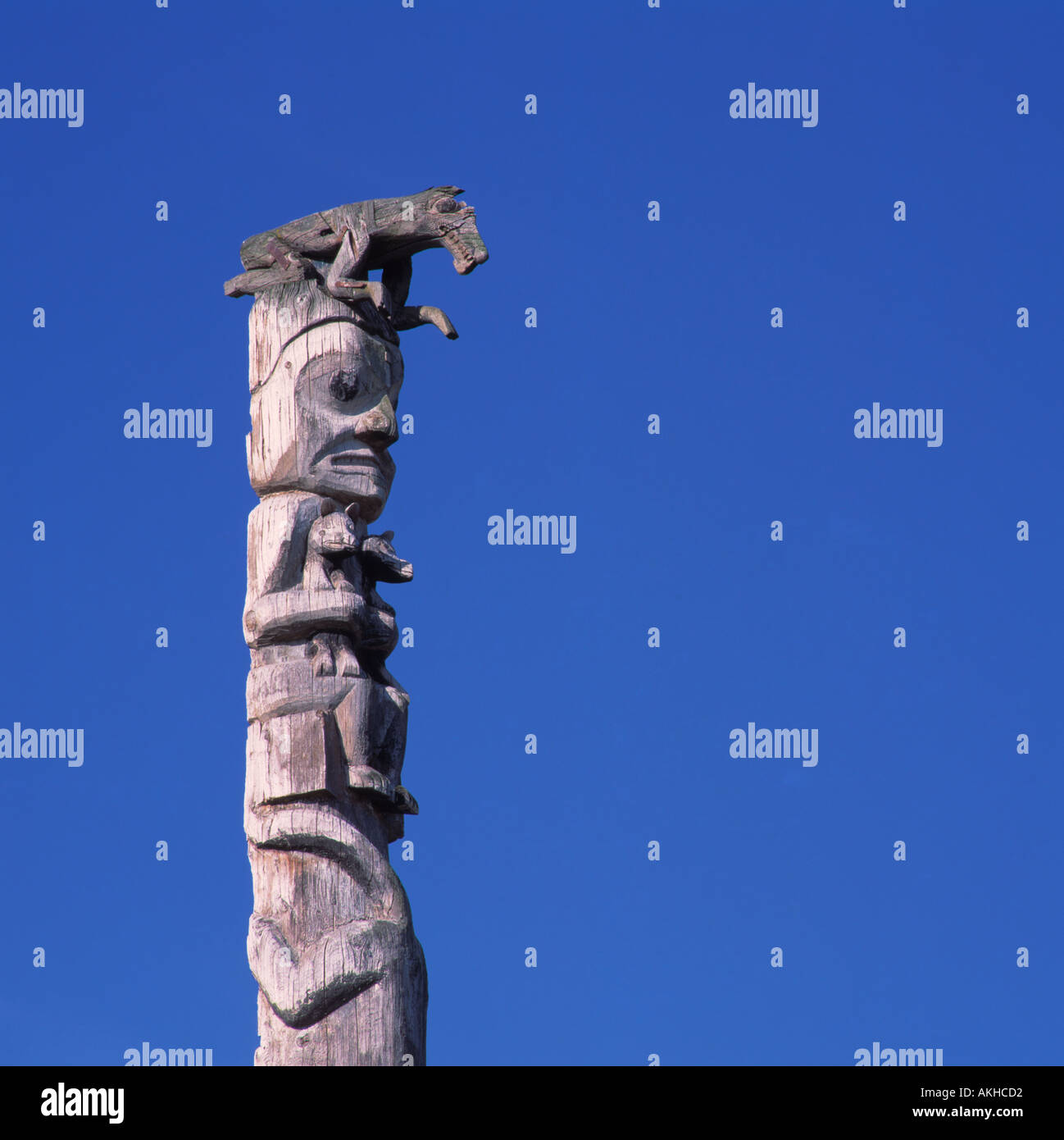 Gitxsan (Gitksan) Totem Pole, Gitwangak (Kitwanga), Northern BC ...