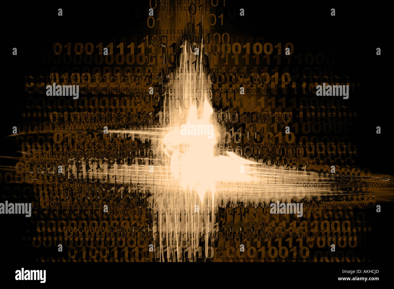 binary chaos computer code with light Stock Photo - Alamy