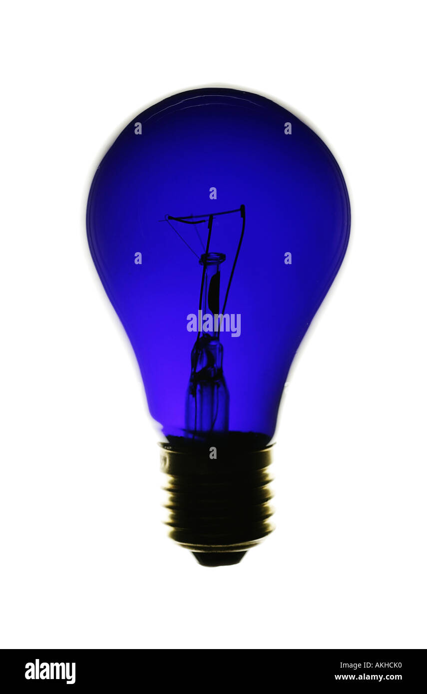 blue bulb on white Stock Photo - Alamy