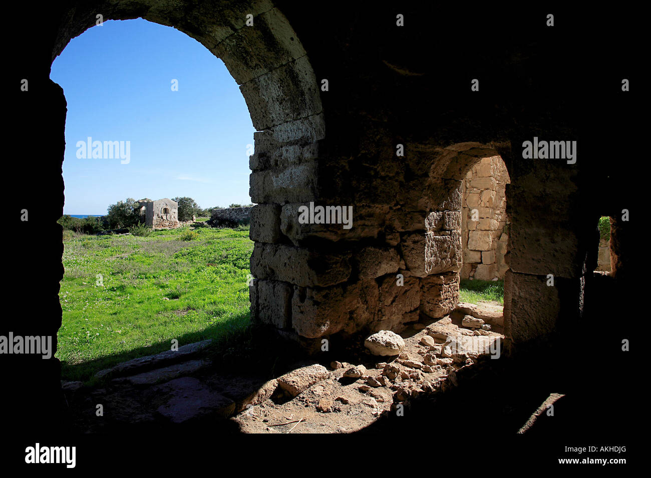 Interior of Byzantine vault, Vendicari Natural Reserve, Sicily, Italy ...