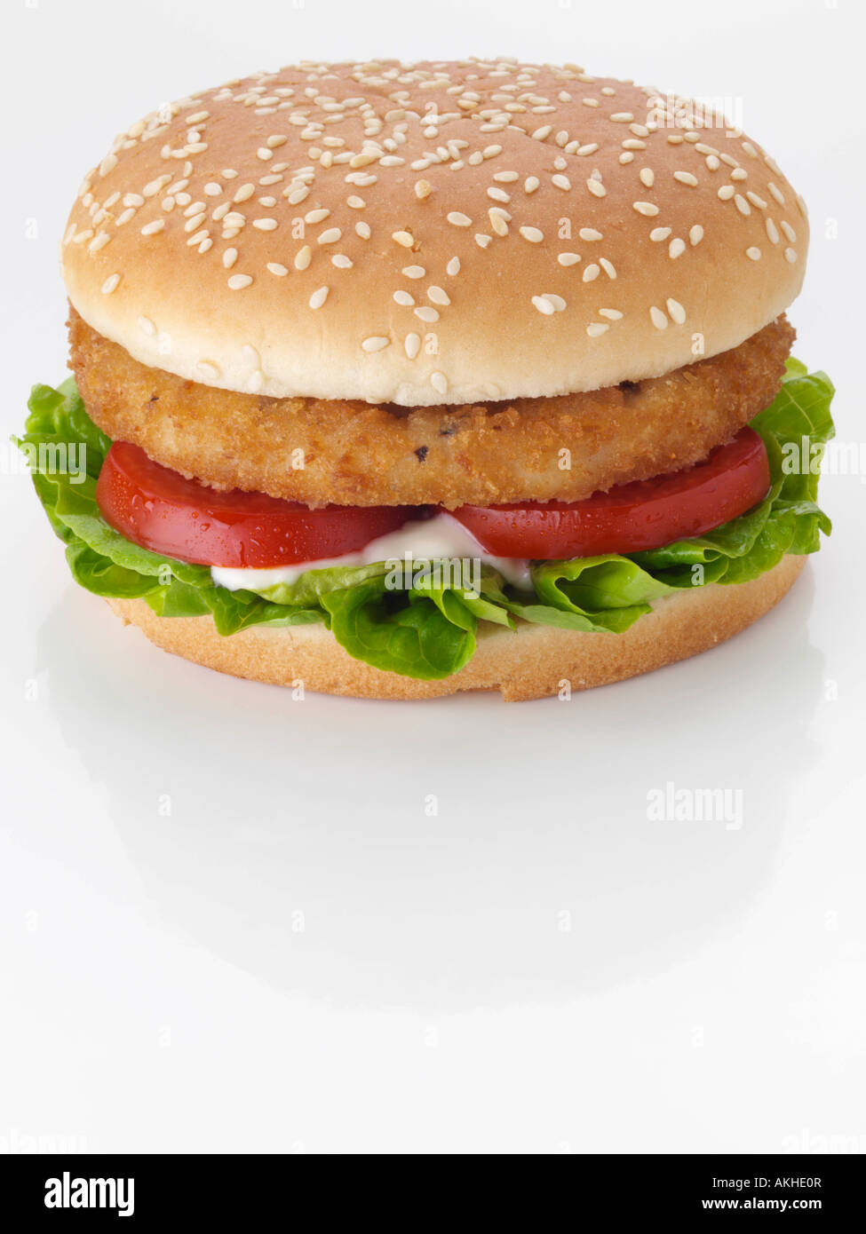Chicken burger editorial junk food Stock Photo - Alamy