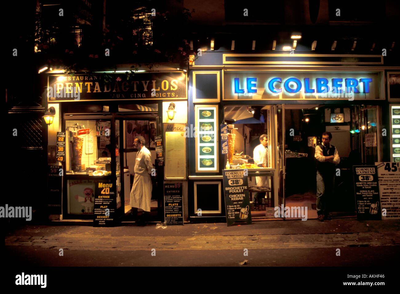 Europe France Paris Latin Quarter restaurants bored waiters slow night ...