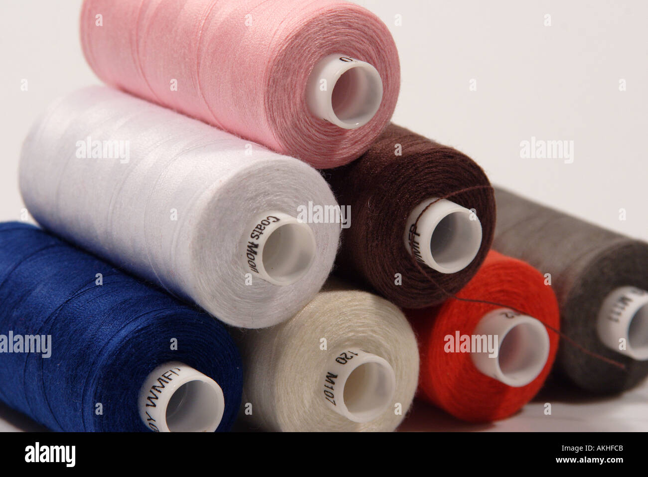 Reels of Cotton Stock Photo - Alamy