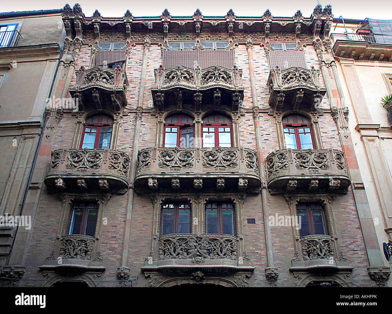 Palace in Eclectic style, Caltagirone, Sicily, Italy Stock Photo - Alamy