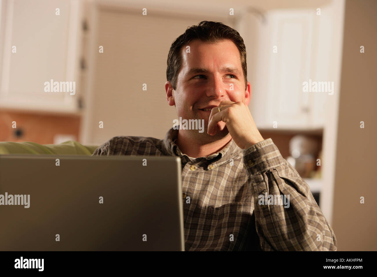 Front view of man smiling Stock Photo - Alamy