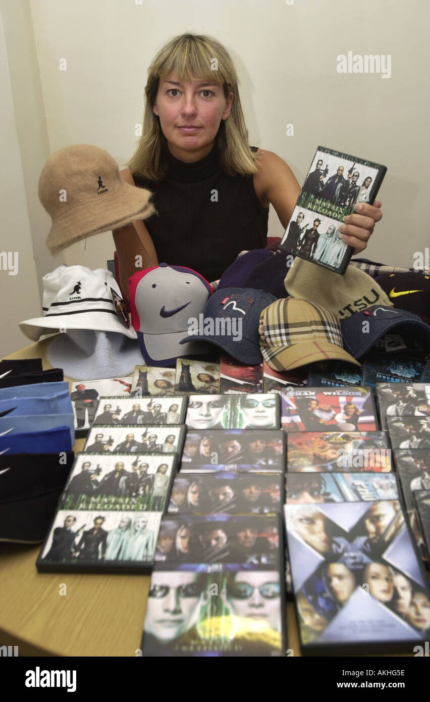 Trading Standards officer with counterfeit goods UK Stock Photo - Alamy