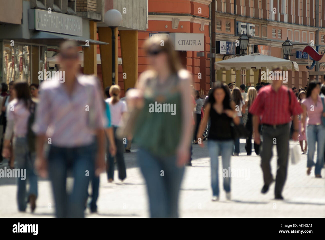 Hustle and Bustle of a Crowded European City Street Stock Photo - Alamy