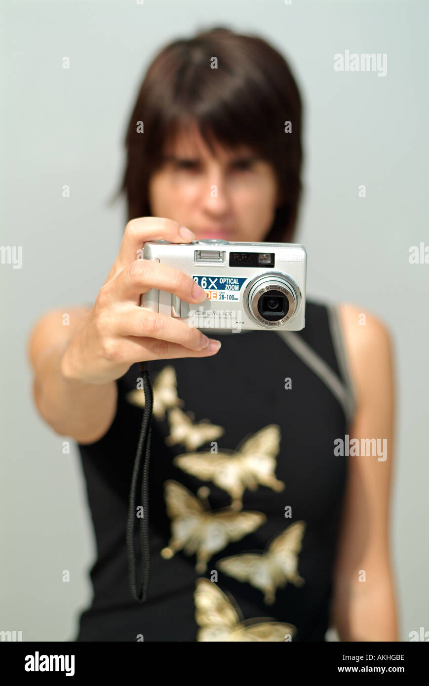 Woman taking pictures camera hi-res stock photography and images - Alamy