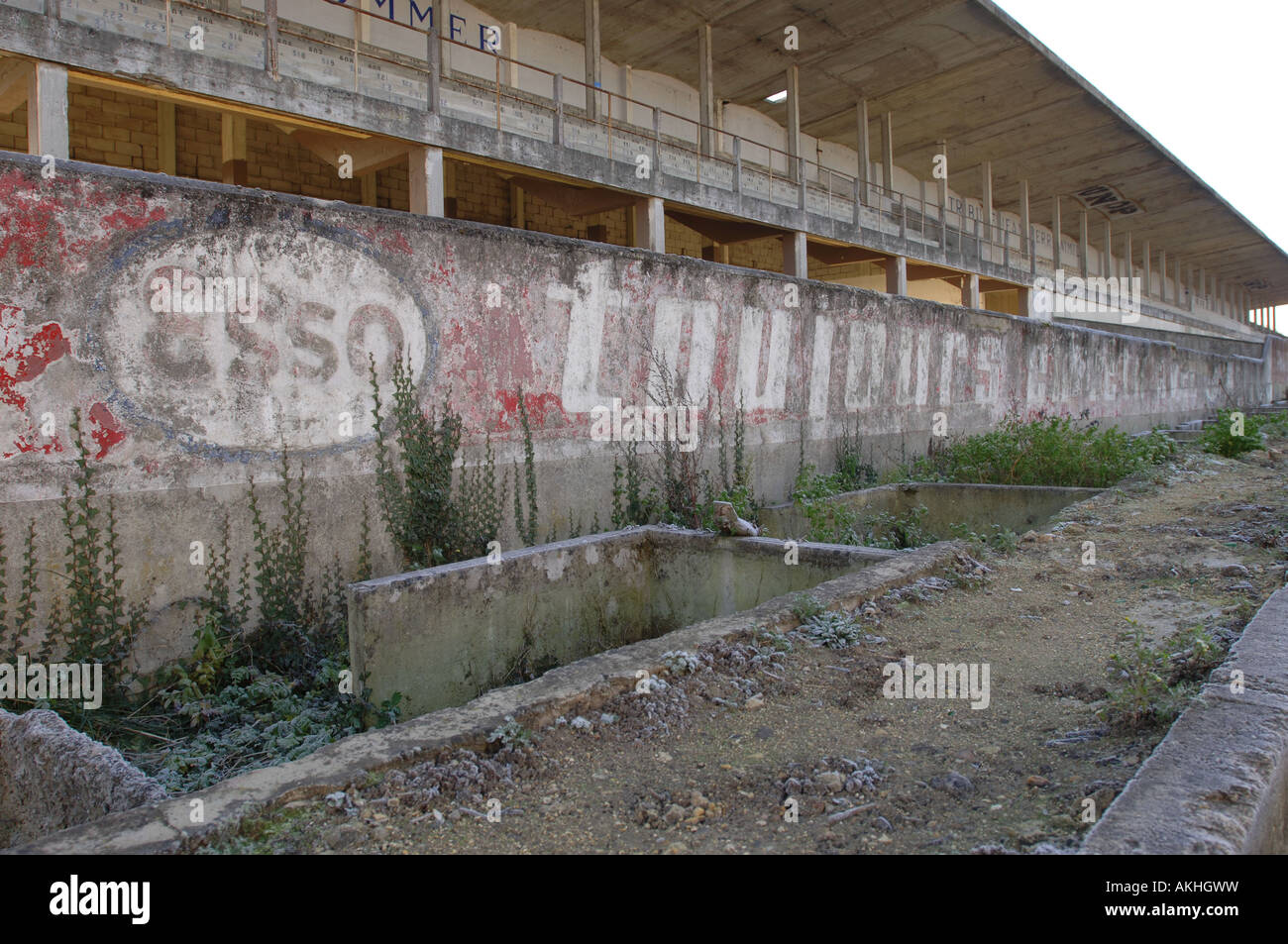 Reims Gueux historic motor circuit. The old grandstand Stock Photo - Alamy