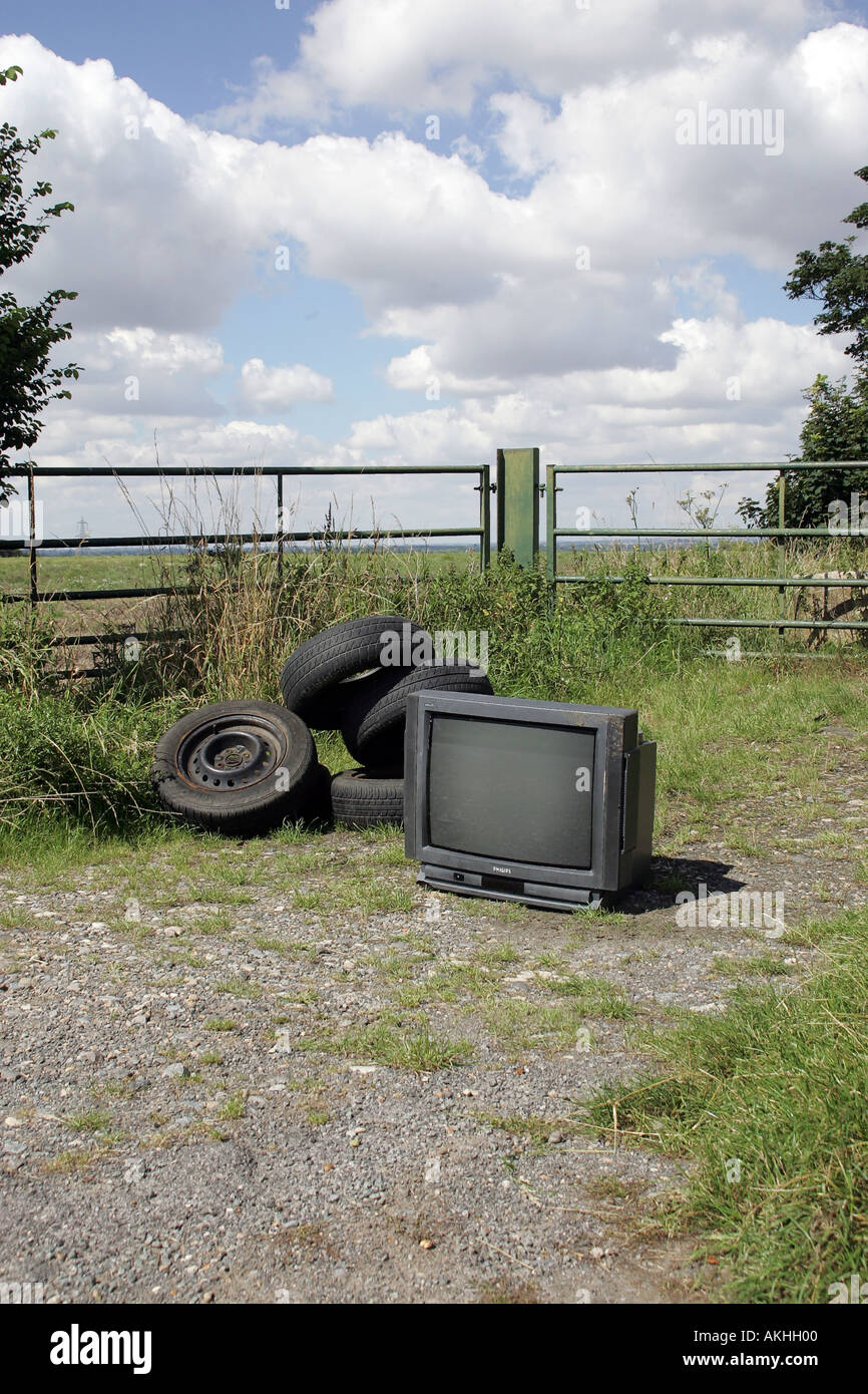 Fly Tipping in the countryside Stock Photo - Alamy