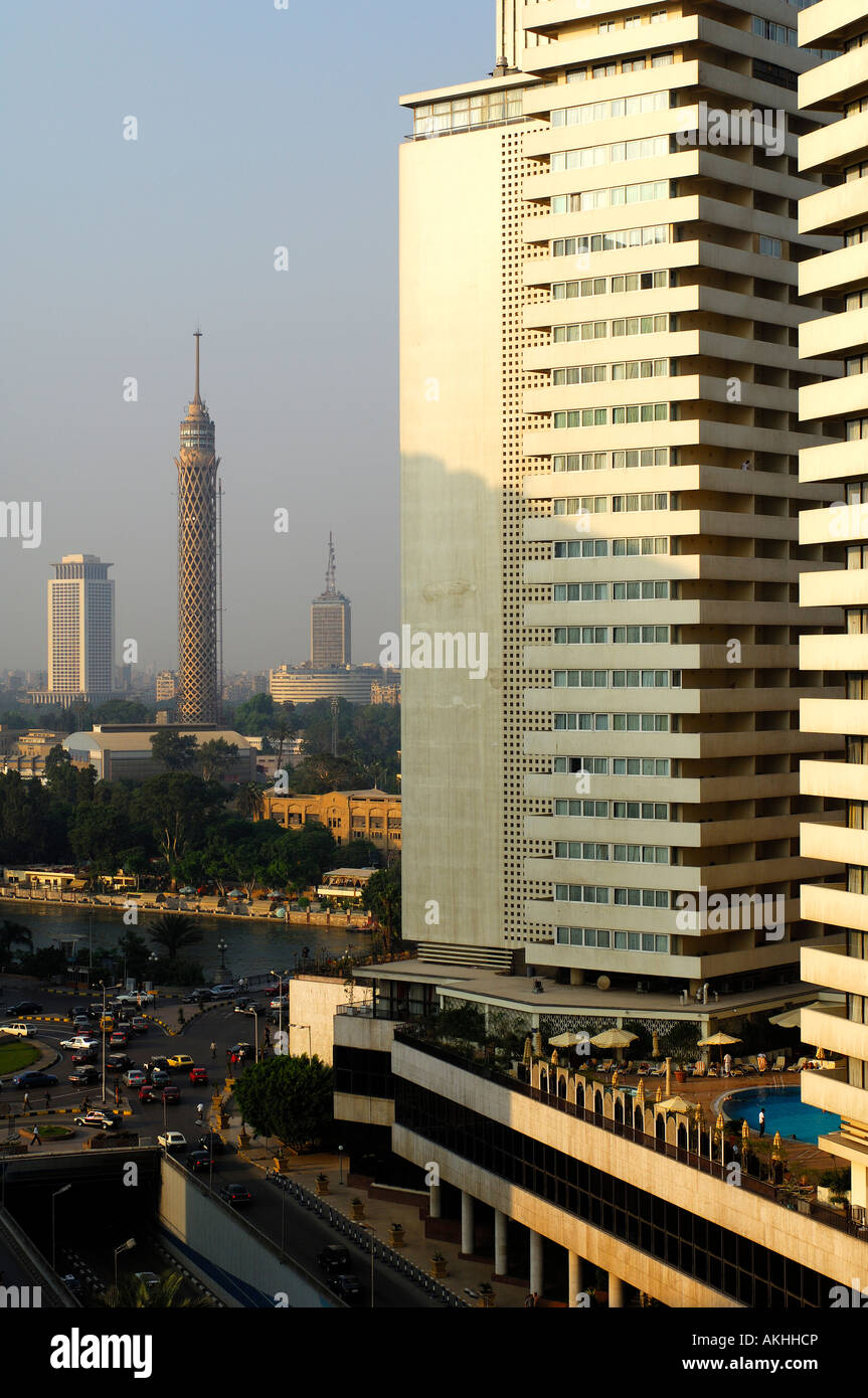 Egypt, Cairo, Sheraton hotel and Cairo Tower Stock Photo - Alamy