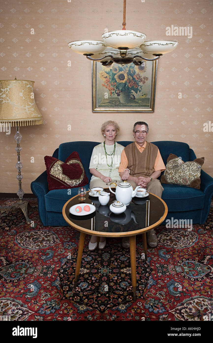 Couple having tea Stock Photo - Alamy