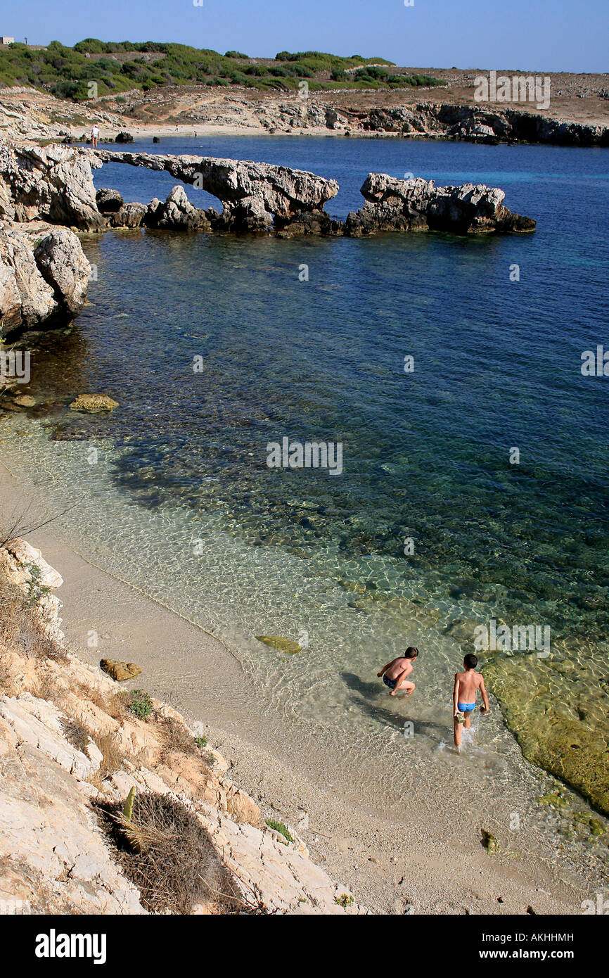 Cala Rotonda creek, Favignana island, Aegadian Islands, Sicily, Italy ...
