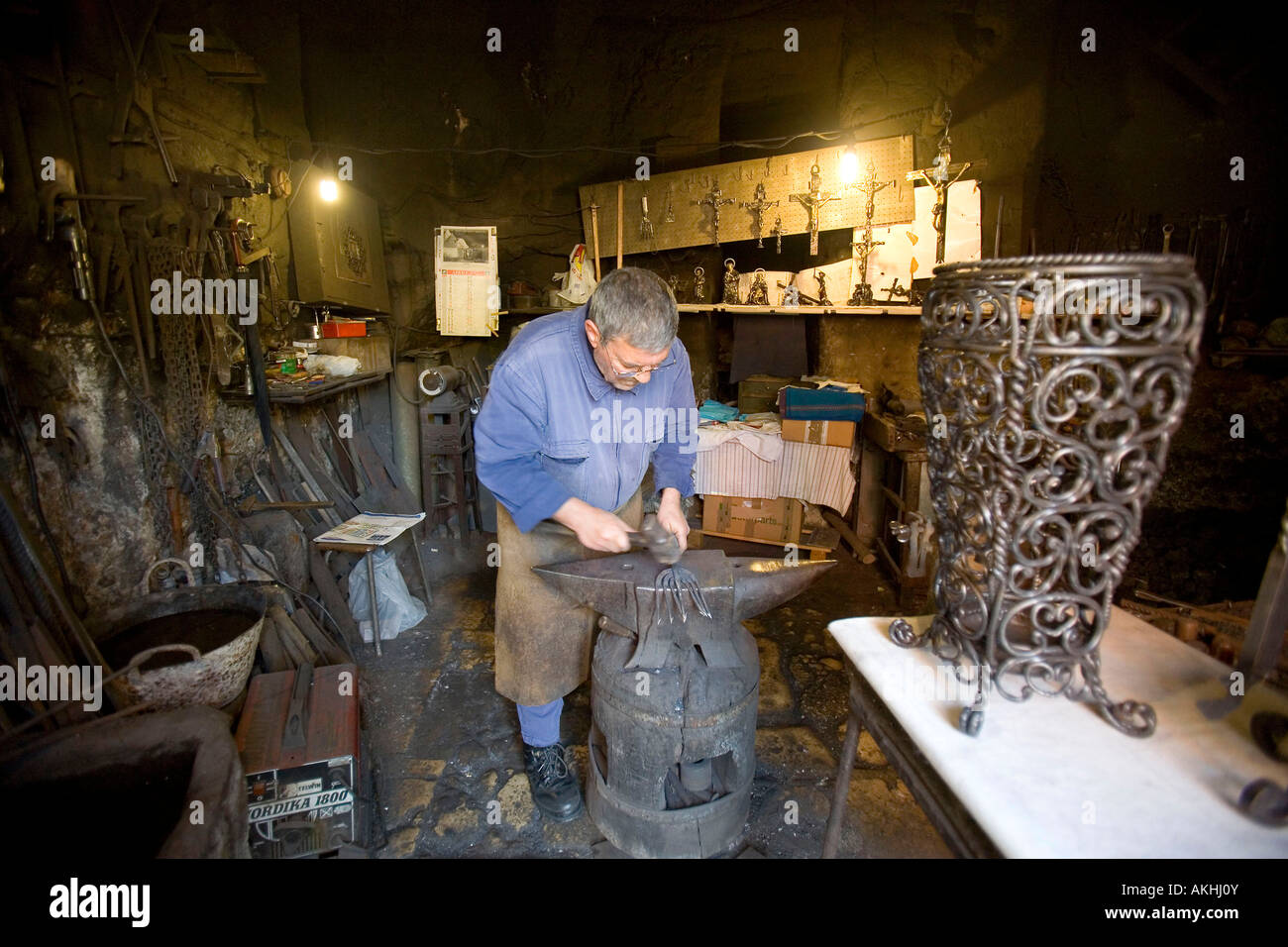 Schiavone Luciano blacksmith, Fasano di Brindisi, Puglia, Italy Stock ...