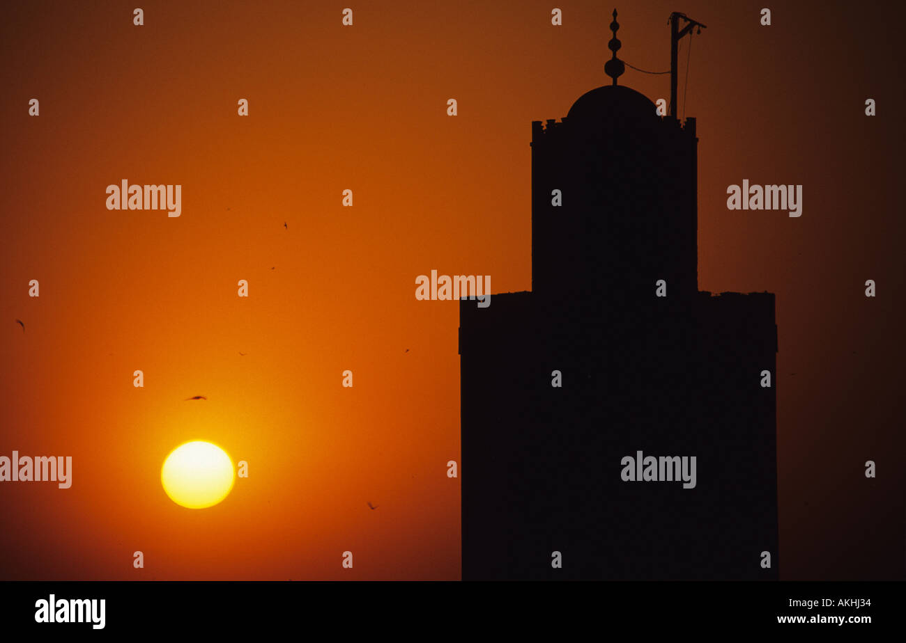Mosque in the sunset, Marrakesh, Morocco, North Africa Stock Photo - Alamy