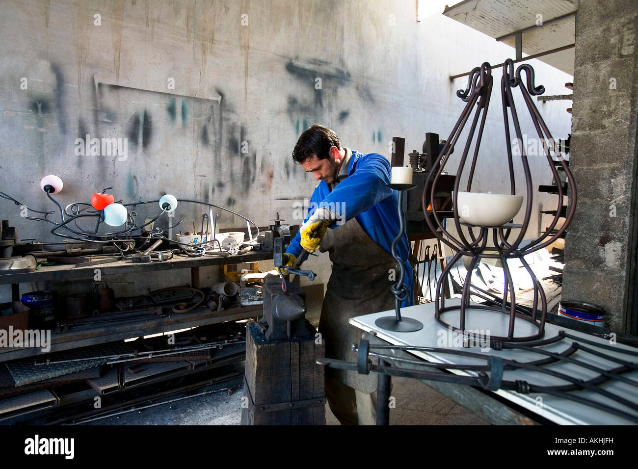 Vito Gentile blacksmith, Cisternino, Puglia, Italy Stock Photo - Alamy
