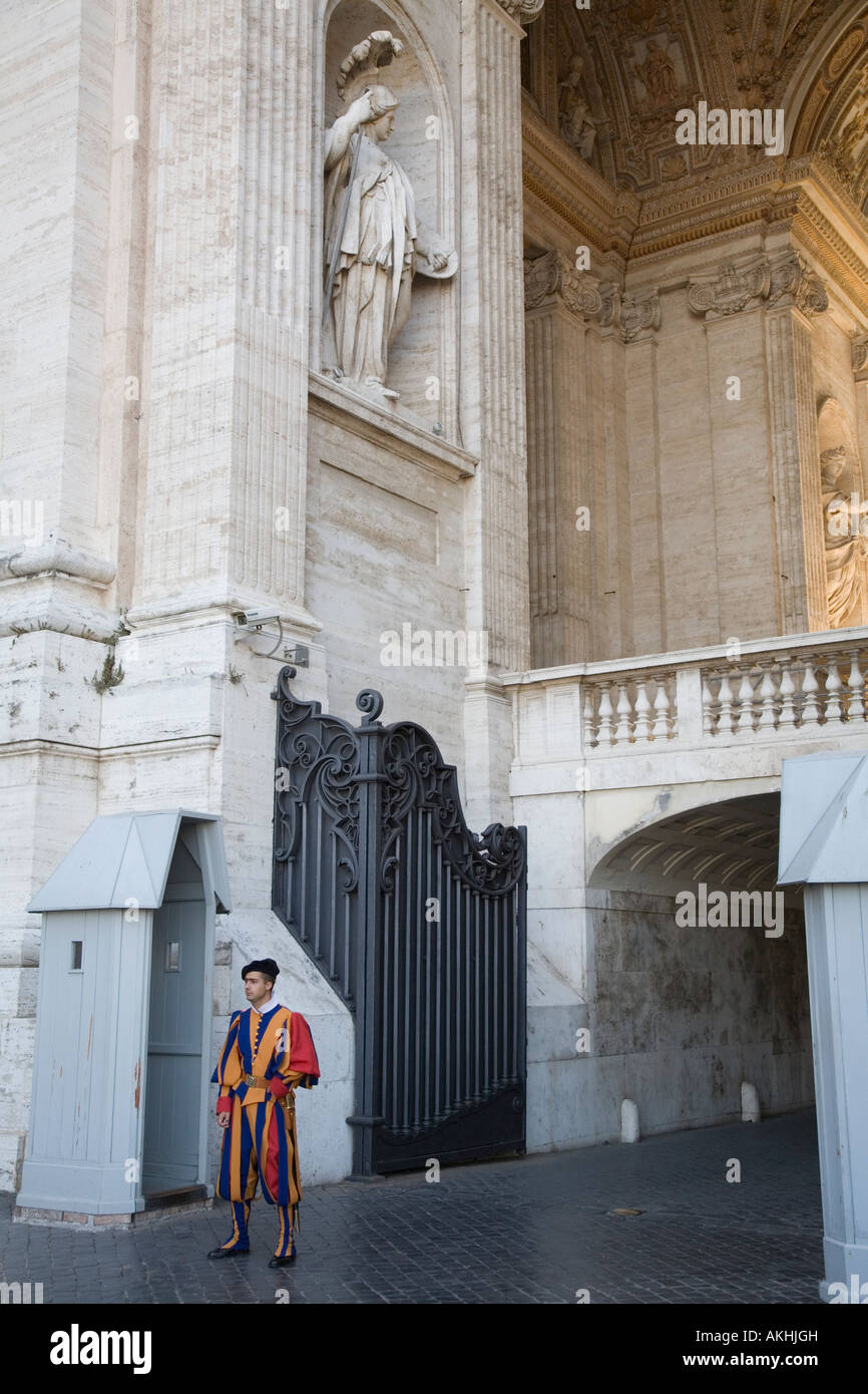 Guard at entrance to Saint Peters Basilica Vatican City Rome Italy ...