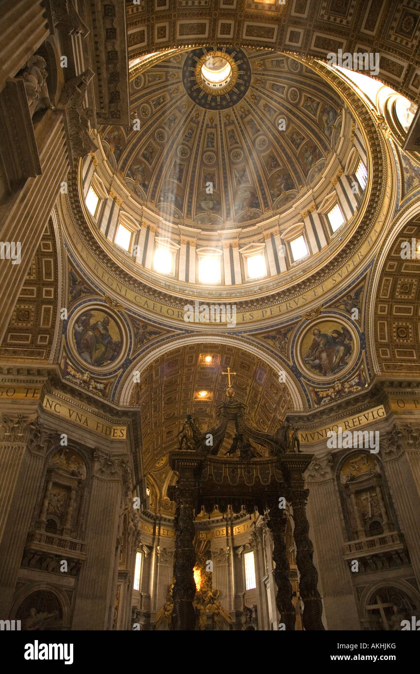 St Peters shrine inside Saint Peters Basilica Vatican City Rome Italy ...