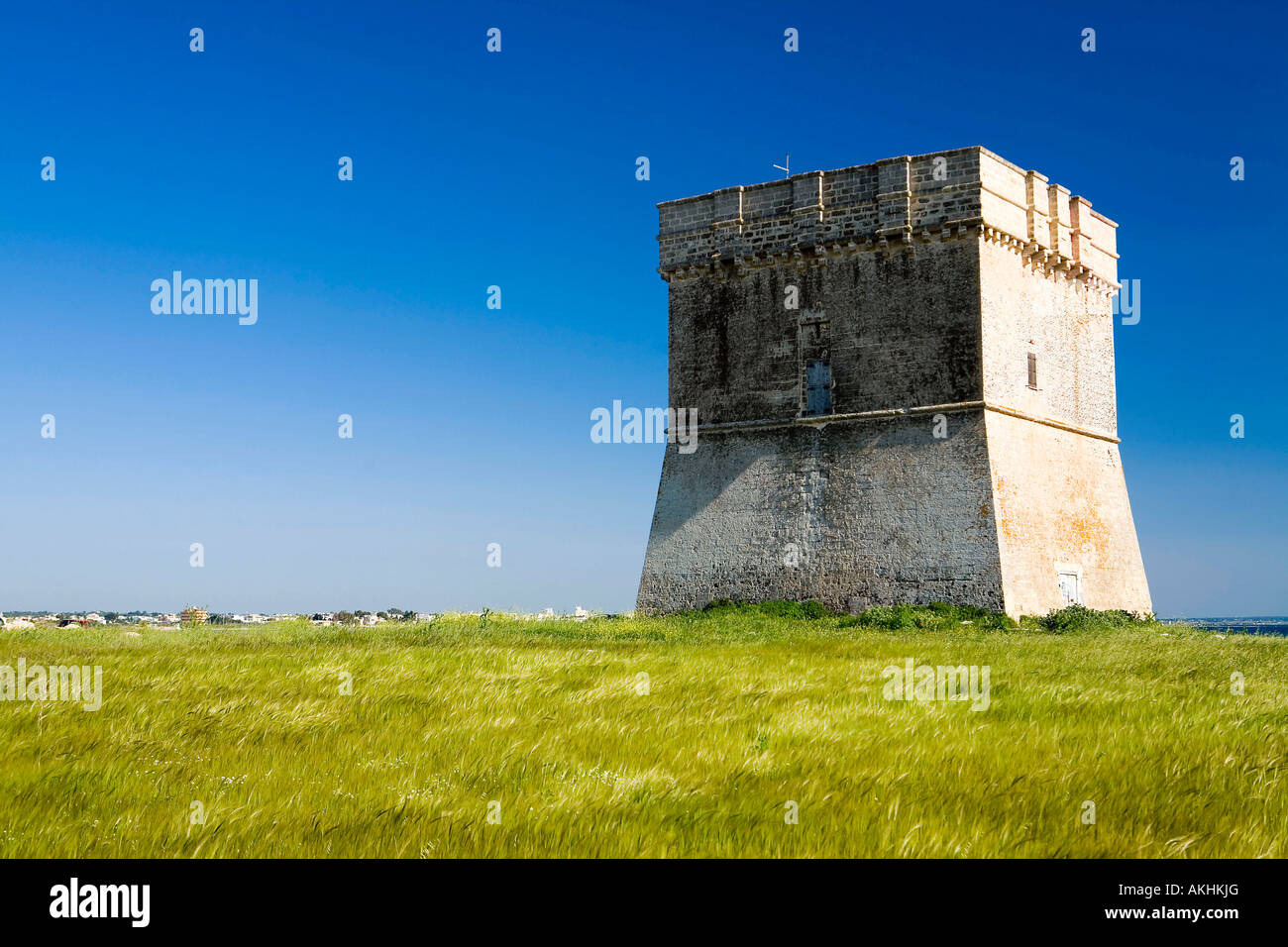 Torre Chianca coastal tower, Porto Cesareo, Puglia, Italy Stock Photo ...